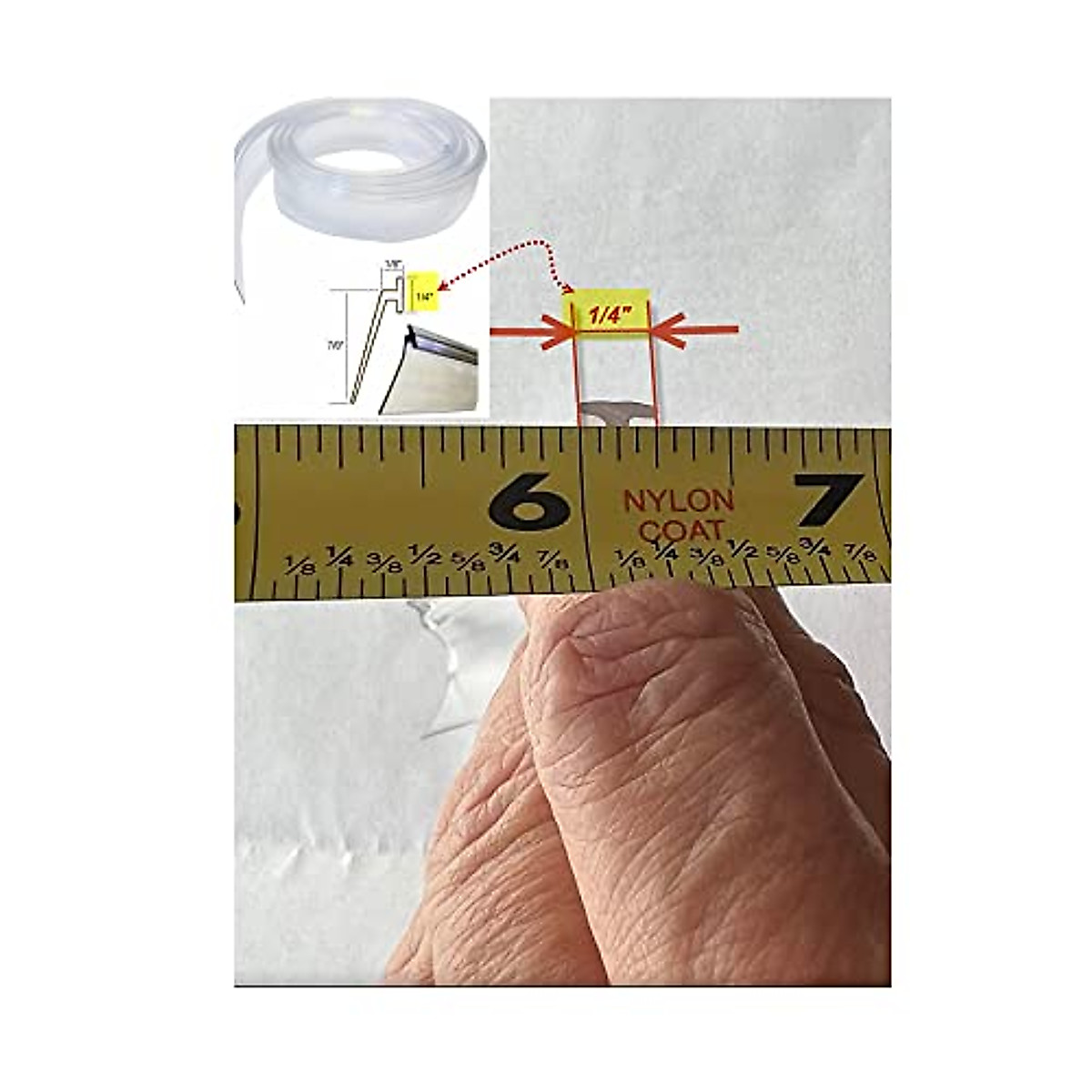 Gordon Glass® Clear Vinyl Framed Shower Door Drip Sweep Wipe Seal Angled 36" Long, Made in USA