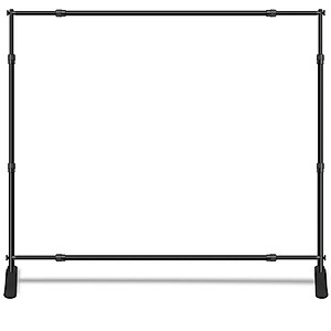 BannerBuzz Adjustable Banner Stand, Step & Repeat Backdrop Stand for Photo Booth Trade Shows Parties Studio Birthday Events Wedding Screen Display, Hardware kit only with Carry Bag (10' W X 8' H Feet)