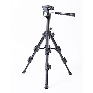 RetiCAM Tabletop Tripod with 3-Way Pan/Tilt Head, Quick Release Plate and Carrying Bag for Phones, Cameras and Spotting Scopes - MT01 Mini Tripod, Aluminum, Black