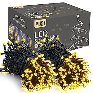 2 Pack Extra-Long Solar Outdoor String Lights Waterproof Each 75ft 210 Led Solar String Lights,Green Wire with 10 Lighting Modes Xmas Tree Lights for Party Garden Yard Patio Fence