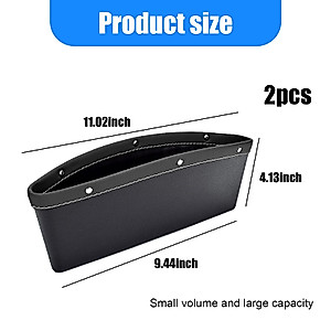 gunhunt Pack-2 Car Seat Gap Organizer, Leather Storage Box, Car Seat Gap Filler, Universal Organizer Storage Box to Hold Keys, Coins, Phone, Cards, Pens (Black)