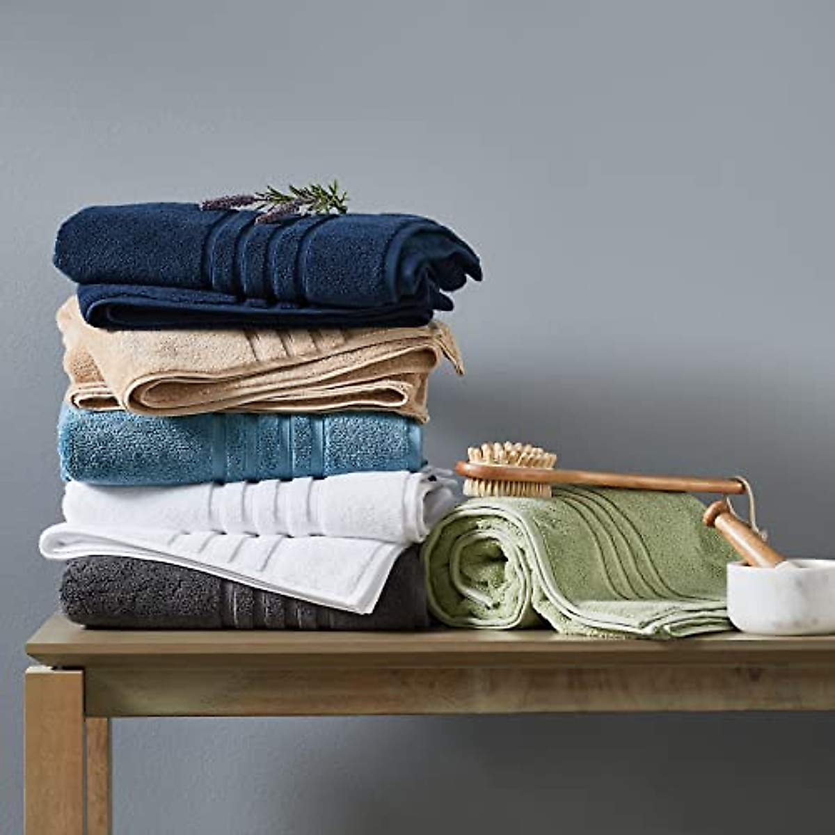 ESSELL Luxury 6-Piece Towel Set, 700 GSM 100% Cotton - 2 Bath Towels, 2 Hand Towels, 2 Wash Cloths, Zero Twists, Ultra Soft & Super Absorbent Meadow Towels for Spa, Hotels & Bathroom (Light Brown)