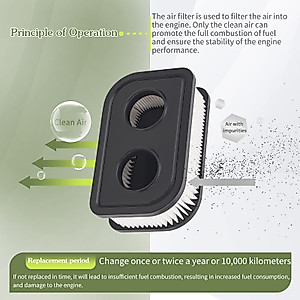 JICHEKU 593260 Air Filter 798452 334404 for 4247 5432 5432k 09P00 09P702 550E 500EX 550EX 625 575EX Troy-Bilt TB110, 247372370 Craftsman Lawn Mower Air Filter Series Engine (5 PCS)