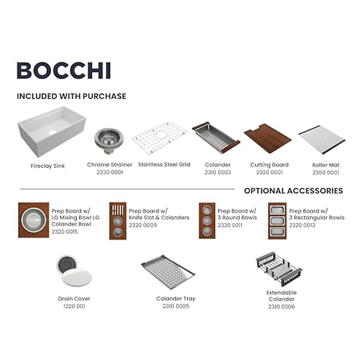 BOCCHI Contempo Workstation Apron Front Step Rim Fireclay 33 in. Single Bowl Kitchen Sink with Accessories in White