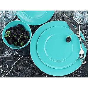 Calypso Basics by Reston Lloyd Melamine Dinner Plate, Set of 6, Turquoise