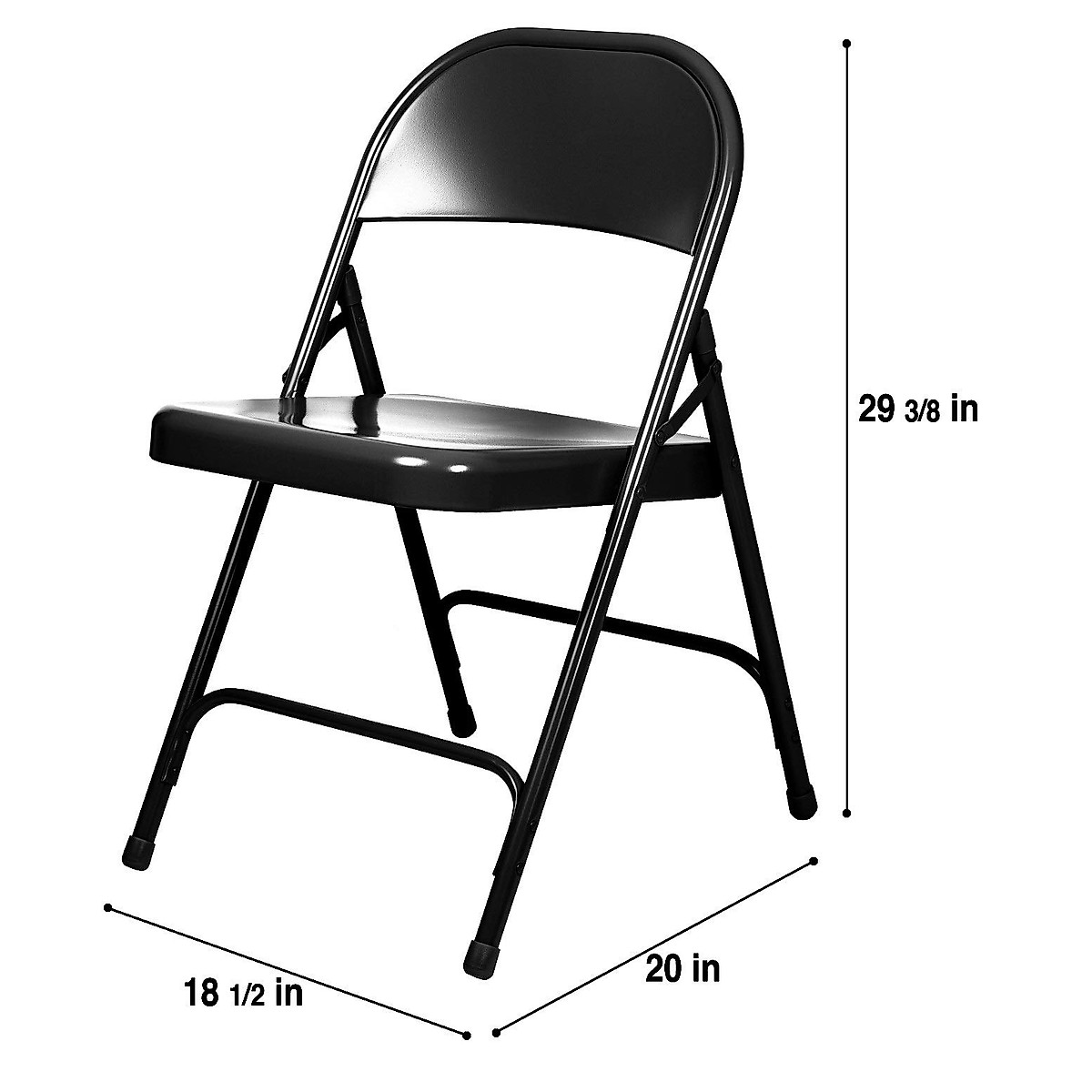 OEF Furnishings (4 Pack), Black Heavy Duty Steel Folding Chair