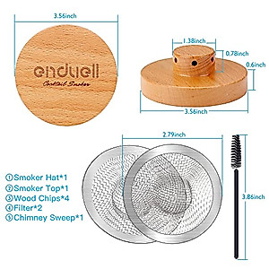 Enduell Cocktail Smoker kit, Drink Smoker Infuser Kit, Old Fashioned Smoker Kit, Apple Wood Chips, Whiskey Smoker kit Top, This Glass Smoker Kit is a Great Gift Idea