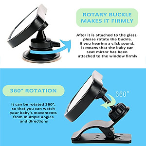 Baby Car Mirror, Universal Baby Rear View Mirror for Car Seat Backseat Mirror Rear Facing Car Seat Mirrors with Suction Cup and Clip, 360°Safety Adjustable Car Mirror for Infant, Newborn By Liangxiang