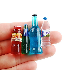 NWFashion 120PCS Miniature Decor Drink Bottle Dessert Pastry Food Cake Topper Dollhouse Decoration (Drink)