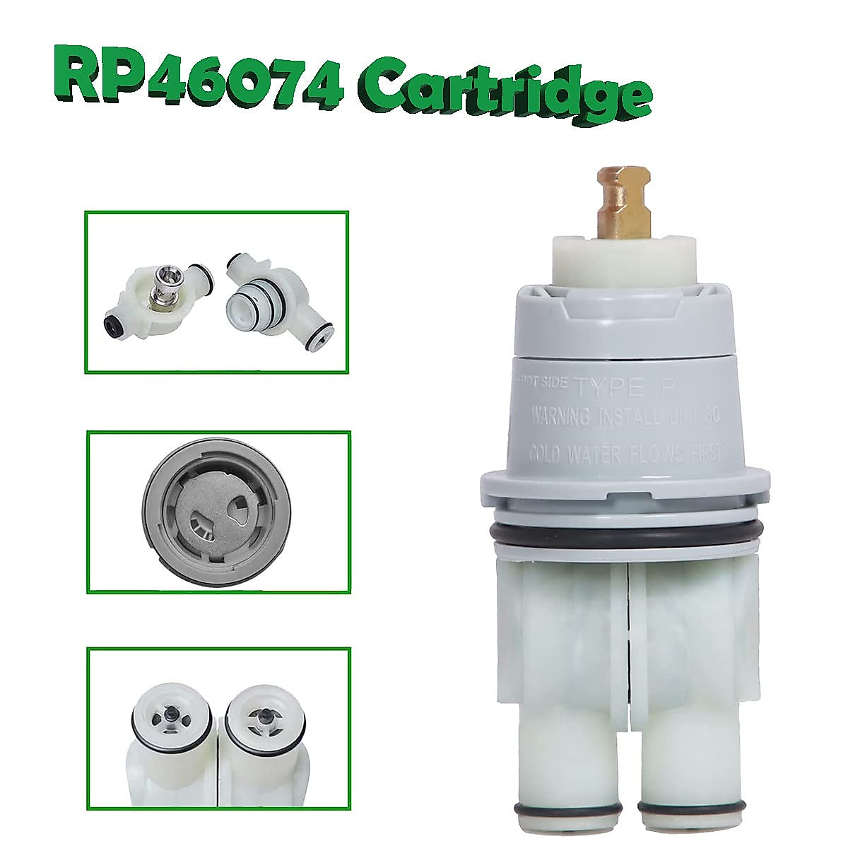RP46074 Shower Cartridge Assembly Compatible For Shower and Tub 13/14 Series Faucet, Single-handle Universal Valve Cartridge Repair Assembly, Include RP22734 Bonnet Nut Replacement