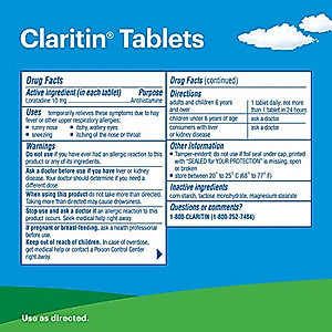 Claritin 24 Hour Non-Drowsy Allergy Medicine Bundle Pack, Prescription Strength Allergy Relief with 10mg Loratadine, Antihistamine, 45ct Tablets and 10ct Liquid Gels