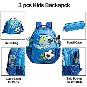 MOHCO Kids Backpack 17inch with Lunch Bag and Pencil Case Lightweight School Backpack for Teens, Girls, Boys, Elementary and Middle school