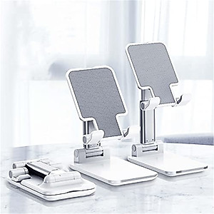 USStarStore Adjustable Cell Phone Stand for Desk, Angle Height Adjustable Cell Phone Stand for Desk, Case Friendly Phone Holder Stand for Desk (White 4oz)
