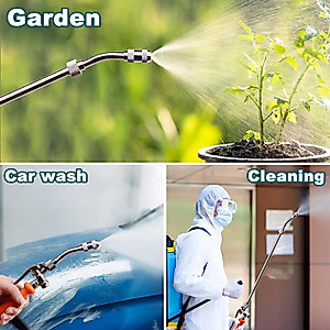 All Metal 29 Inches Sprayer Wand,Suitable for 1/2" & 3/8" Hose Quick Connectors, 1/4" & 3/8" Brass Barb Sprayer Wand Replacement Built-in Shut Valve Stainless Steel Spray Wand, w/Hose Connector