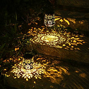 dsfen 2PCS D C 2V 0.04W Solar Powered Energy LEDs Lantern Light Outdoor H anging Lamp IPX4 Water Resistance Built-in 400mAh High Capacity Rechargeable Cell for Patio Garden Courtyard Pathway
