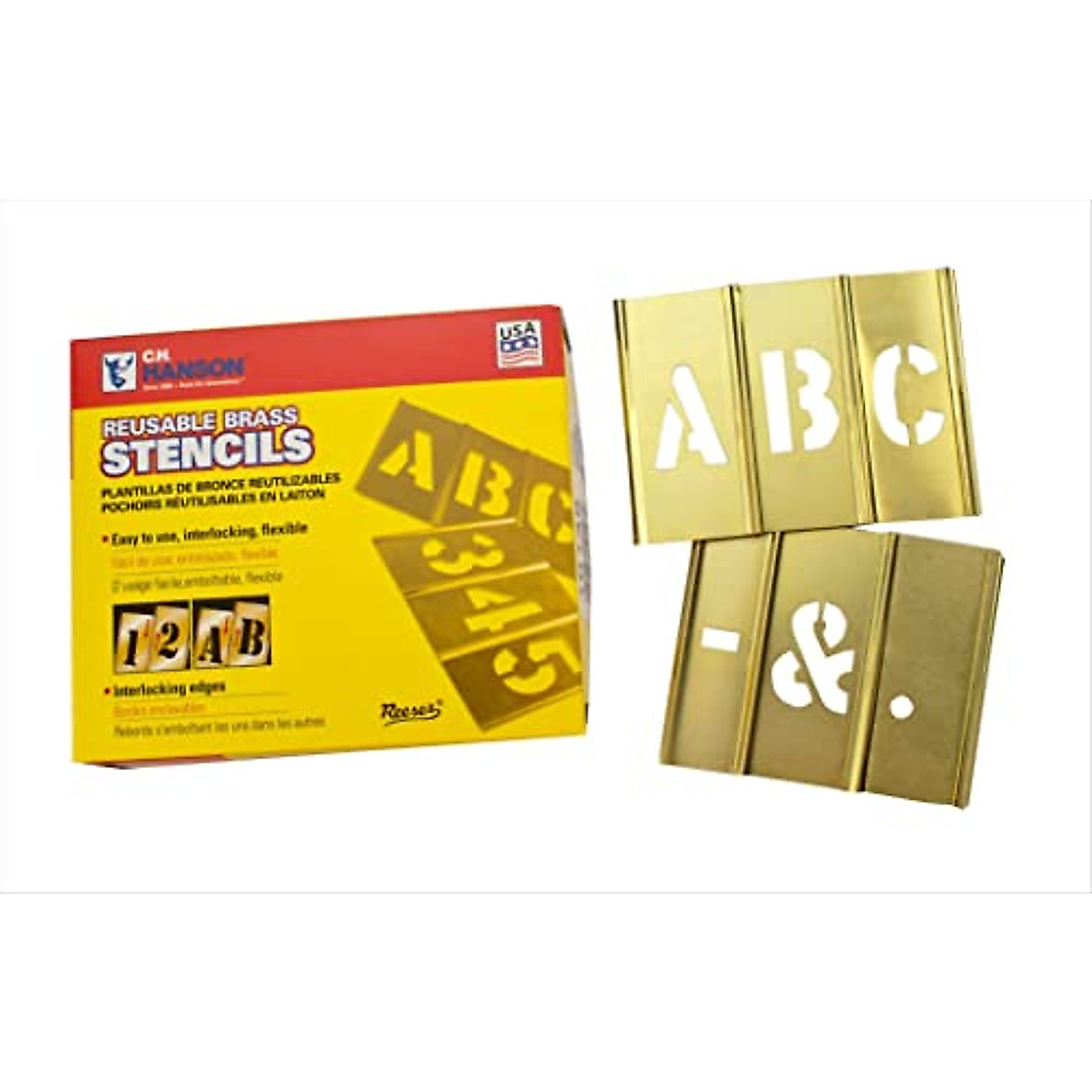 Stencil-6" Brass Letter Set(1) A-Z, (1) Ampersand, Blanks, (1) Comma, (1) Dash, (1) Period 6