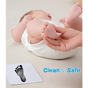 Zemiu Baby Handprint and Footprint XL Size Kit,2 Pcs Baby Handprint Ink Pads with Clean-Touch & 6 Imprint Cards Safe for Baby Keepsake,Pet Paw Print