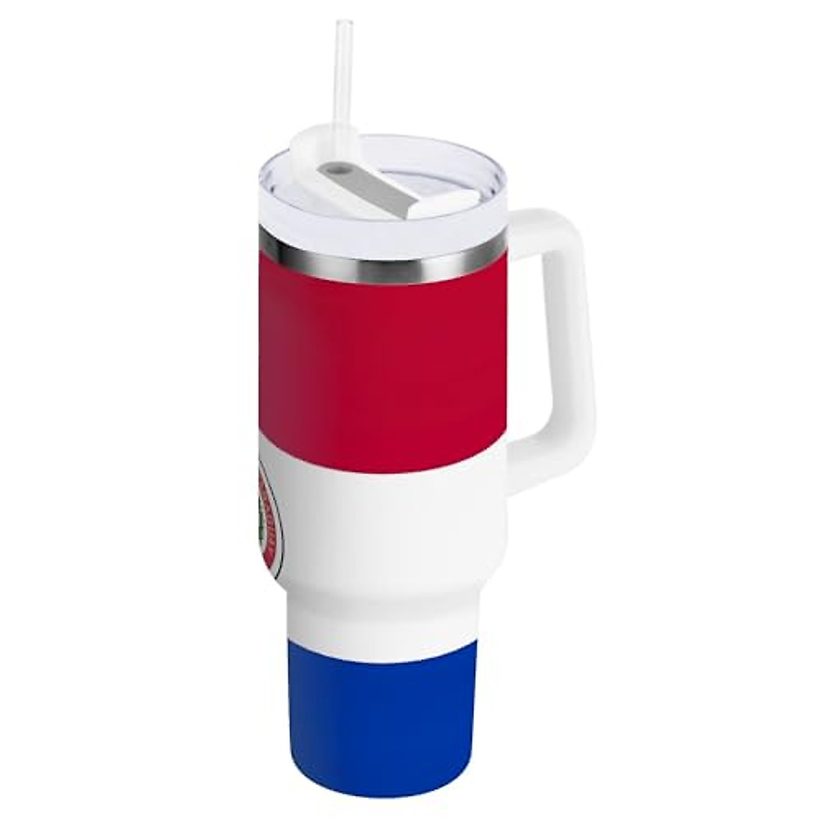 ODAWA Large Travel Insulated Tumblers with Handle and Straw, Paraguay Flag Double Wall Insulated Tumbler Insulated Vacuum Tumbler