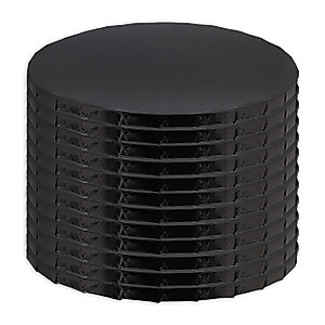 Spec101 Round Cake Boards Bulk 12pk - 10 Inch Cake Drum Round Black Cardboard Base with 1/2 Inch Thick Pleated Foil Edge