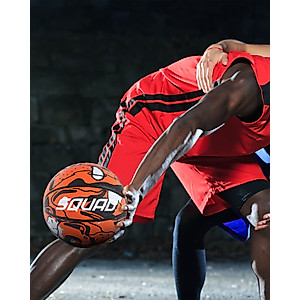 SQUAD Graffiti Basketball Size 7 (29.5"), Durable Rubber Basketball Ball for Indoor & Outdoor Play, includes Pump & Mesh Bag