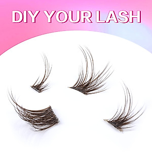 Brown Lashes Anime Eyelashes Natural Look Wispy Fake Eyelashes Manga Clear Band Cluster Eye Lashes Individual DIY False Eyelashes Pestañas Postizas 10 Pairs ALICROWN