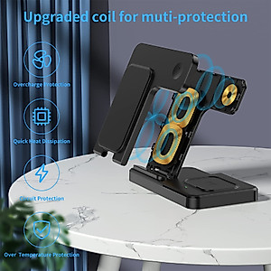 Wireless Charger iPhone, 3 in 1 Charging Station Apple 18W Fast Charging Station for Multiple Devices Apple - iPhone 15 14 Pro Max 13 12 11 - iWatch 8 7 6 5 4 3 2 Se - Airpods 3 2 Pro (with Adapter)