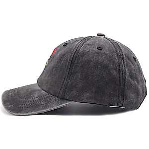 KKMKSHHG Merry Christmas Hat for Men Women, Funny Gifts, Embroidered Adjustable Denim Distressed Washed Santa Baseball Cap