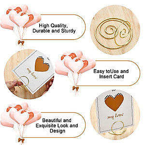 CHGCRAFT 12Pcs Spiral Place Card Holders Table Number Holders Spiral Metal Name Card Holder Stands for Photos Food Signs Memo Wedding Party Restaurants, Light Gold