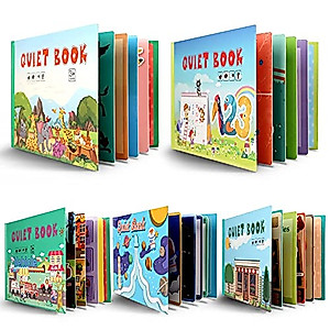 JIFOVER Early Education Enlightenment Quiet Sticker Toy,Keep Your Kids Away from Electronics,2023 New Toddler Busy BookEducational Toddler Books Educational Toys for 2-6 Year Old Kids (5pcs)