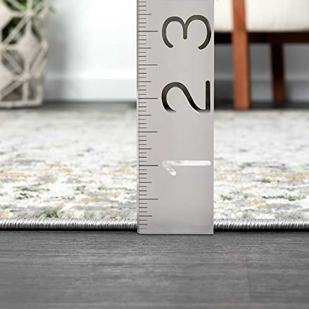 Abani Atlas 4'x6' Green/Grey Area Rug, Contemporary Abstract - Durable Non-Shedding -Easy to Clean