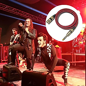 BIFALE XLR Female to 1/4" TRS Cable 25ft 2Pack, Nylon Braided Microphone Cable Balanced 6.35mm (1/4 Inch) TRS to XLR Cable Heavy Duty Mic Cable