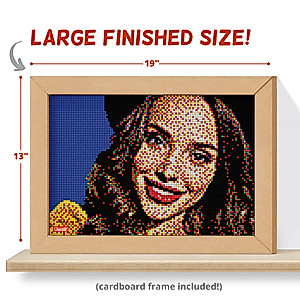 Quercetti Pixel Art 8 Take a Selfie Mosaic Kit - Turn Any Photo into Mosaic Art with 9600 Pegs in 6 Colors and 8 Pegboards, with Frame for Hanging and Display, Ages 9 Years and Up