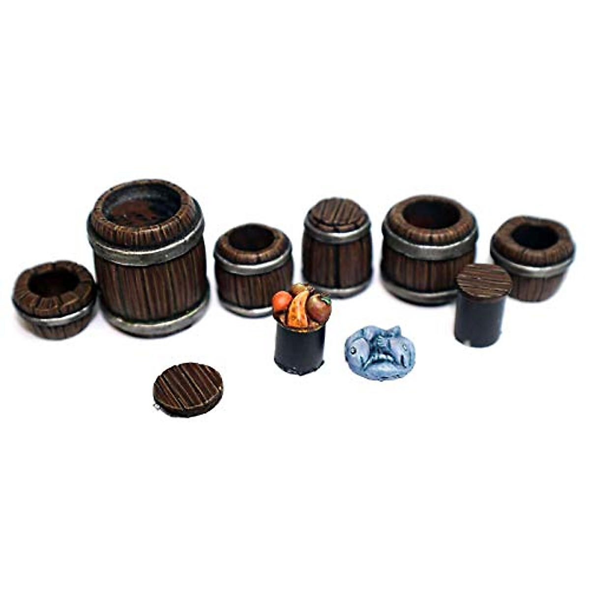 War World Gaming Fantasy Village Street Market Stall and Barrels Set – 28mm Heroic Scale Wargaming Terrain Model Diorama Scenery Wargame Tabletop Medieval Battle Wargame Battleboard
