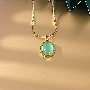 JiuZhou-non tarnish gold necklace, Wedding Anniversary, Birthday Gift for Wife,With Birthstone Pendant, Ideal Chrismas Gifts for Her, Girlfriends, Mom, gold necklaces for women, unique jewelry