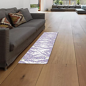 LooPoP Kitchen Comfort Mat Set of 2 Lavender Flower Pattern Waterproof Anti-Fatigue Standing Mats Wipeable Rugs for Kitchen Purple 15.7x23.6inch+15.7x47.2inch