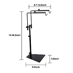 DGBAIZ Reptile Lamp Stand,Pet Lamp Land Bracket,2Hooks Adjustable Metal Floor Light Lamp Holder Lamp Support for Reptile or Succulent Plants Glass Terrarium Heating Light