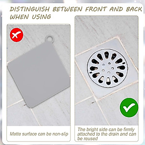 4 Pcs Shower Drain Stopper, Bathtub Cover, 4.7×4.7in Silicone Drain Cover, Anti-Odor Mat for Shower Bathtub Kitchen Laundry Sink Accessories, 2 White, 2 Grey