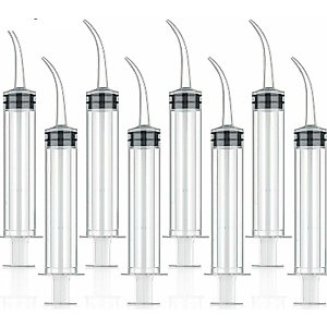 ERAFINE 412 Disposable Utility Syringe, Dental Oral Irrigation Craft Pet Feeding 12cc Curved Tip 12cc 50pcs/Bag