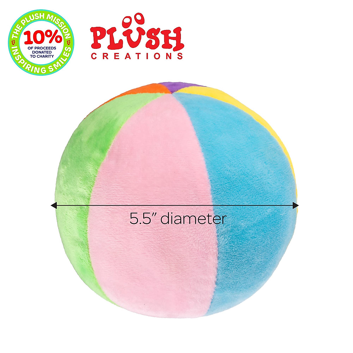 Plush Rainbow Fabric Ball Rattle | Soft Plush Ball for Baby & Toddlers | Baby First Ball | Infant Rattle Ball Toy | Rainbow Plush Ball | 0-36 Months