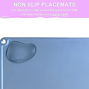 Silicone Placemats for Kids Baby Toddler, Non-Slip Portable Placemats for Dining Table, Heat Resistant, Washable, 3 Pack Baby Food Eating Placemats