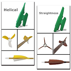 Hosolee Archery Fletching Jig with Straight and Right Helical Clamps Vanes Feathers Sticker Tool for DIY Arrow Crossbow Bolts (Green)