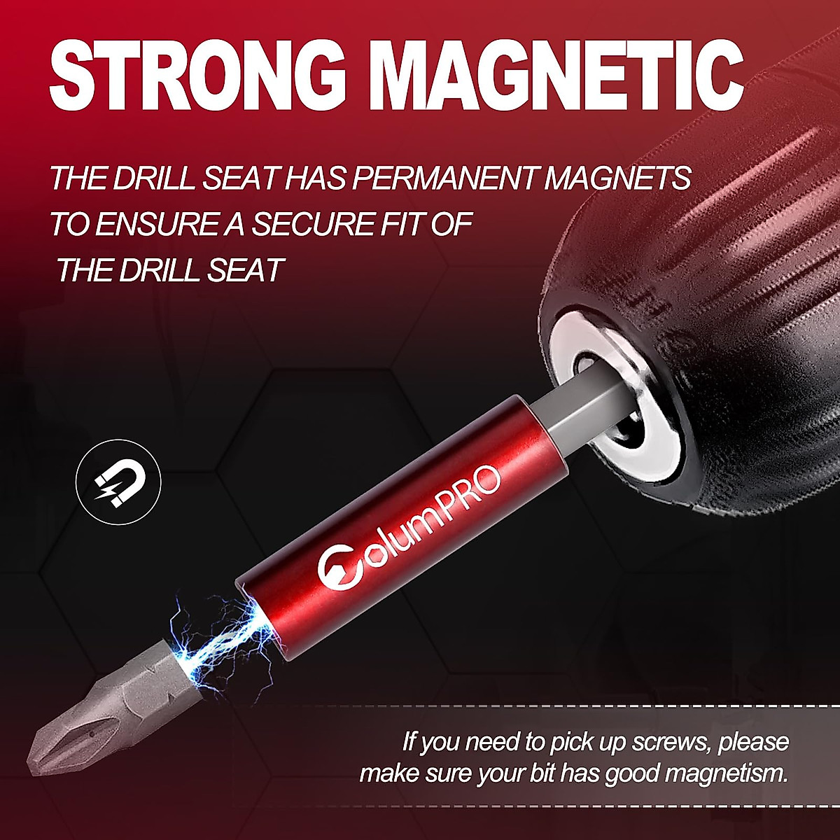 ColumPRO 10PCS 1/4" Strong Magnetic Extension Bit Holder,Hex Shank S2 Steel Magnetic,Screwdriver Extension,Quick-Change Hex Shank Set