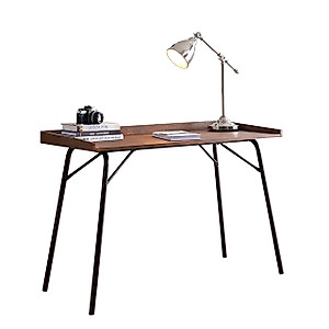 Kings Brand Furniture - Charlier Wood Home Office Computer/Writing Desk, Walnut