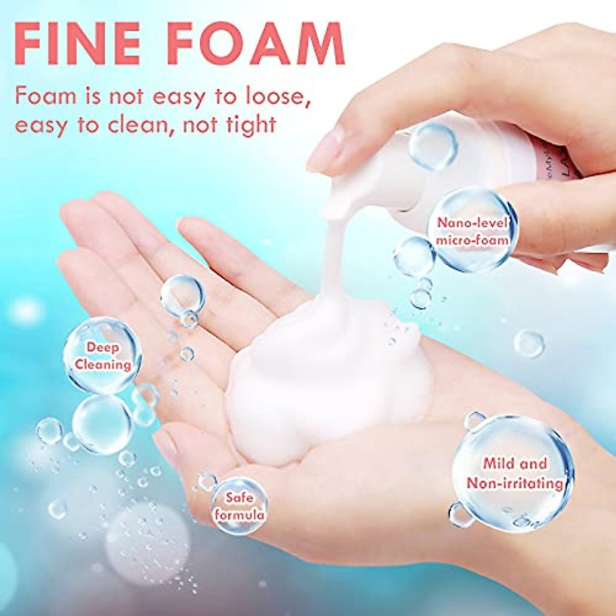 BeMyLady Eyelash Extension Shampoo 100ml Eyelash Shampoo for Lash Extensions Gentle Eyelid Foaming Cleanser for Sensitive Skin Remove Makeup & Oil, Paraben & Sulfate Free (3.38Fl Oz)