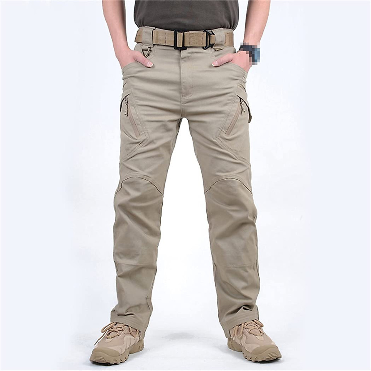 KEHAIOO Men Military Tactical Cargo Pants, SWAT Combat Army Trousers, Casual Many Pockets Stretch Cotton Pants Gray M
