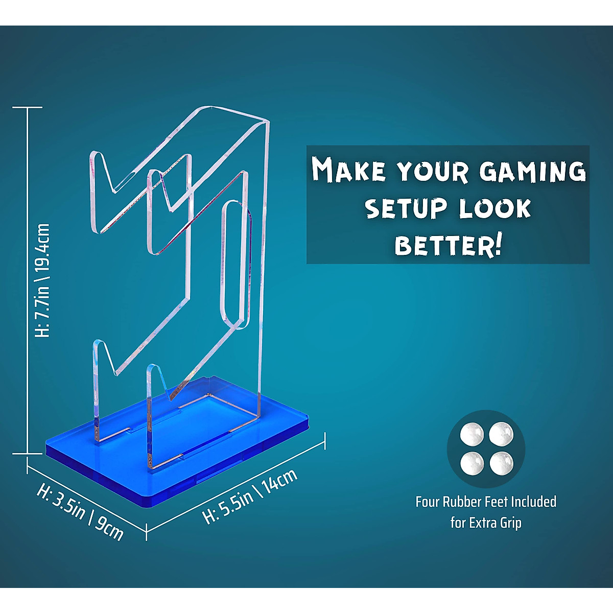 PhoeniXeries Universal Dual Controller Holder for PS4, PS5, Xbox ONE, Switch, Dual Controller Stand, Dual Controller Desk Organizer (Light Blue)