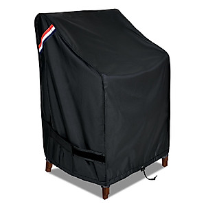 KylinLucky Stackable Patio Chairs Covers Waterproof 25W x 25D x 47H inches 1pack, Outdoor Furniture Covers Heavy Duty for 4-6 Stackable Dining Chairs