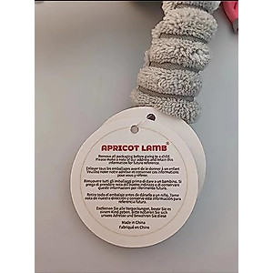 Apricot Lamb Gray Bunny Rabbit Character Teething Toy Soft Baby Rattle Stroller for Boys and Girls, Plush Stuffed Animal Rattle Toy Lovey for The Newborn, 0-3 Months, 0-6 Months and above, 8.5 Inches