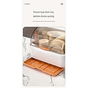 With lidDish Drainer Rack Plate, Silverware, Pots and Pans Drying Rack Chopstick holder Cup Holder,Multifunctional Dish Rack for Kitchen Counter,Dish Rack with Drainboard, for Kitchen Counter and Sink