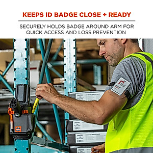 Ergodyne Squids 3386 Vinyl Arm Band ID/Badge Holder, Black